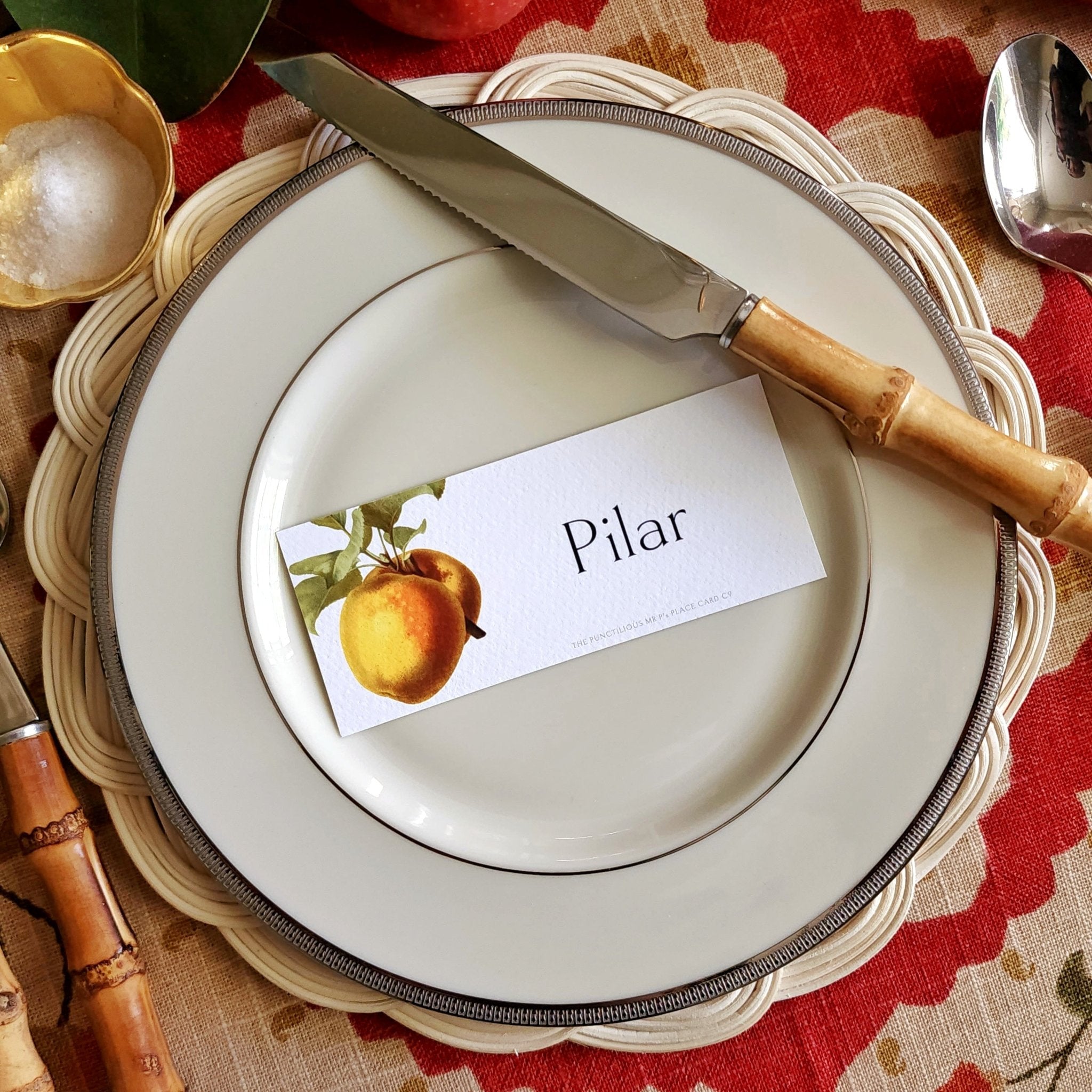Set/ 8-16- Apple Medley custom name place cards