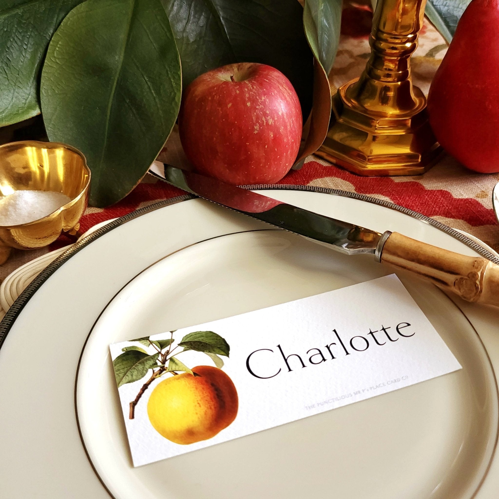 Set/ 8-16- Apple Medley custom name place cards