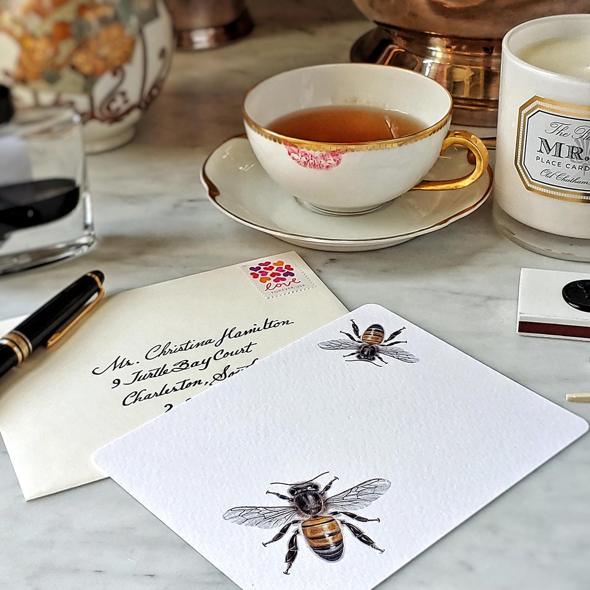 Set/ 8-12 Bees: Pack of Boxed Custom Flat Note Cards