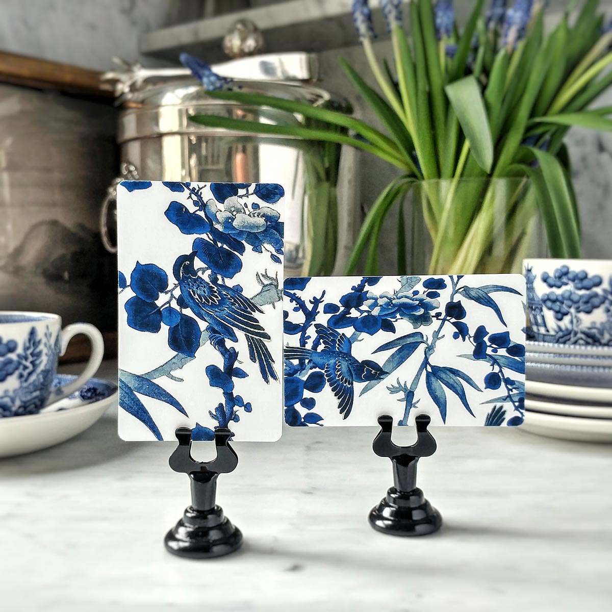 Set/ 8-16 Custom Blue and White illustrated custom place