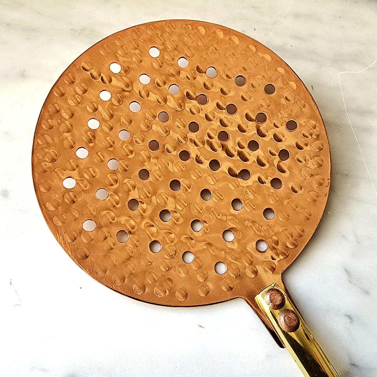 Set/ 3 Copper Ladle, Spatula, Strainer Skimmer- Mr. P Pantry