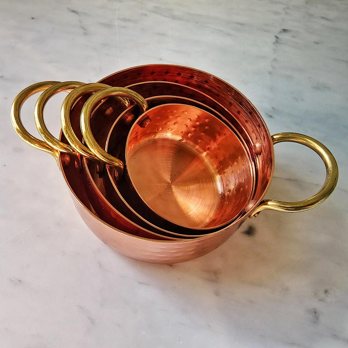 Set/ 4 Copper-Brass: Measuring Cups