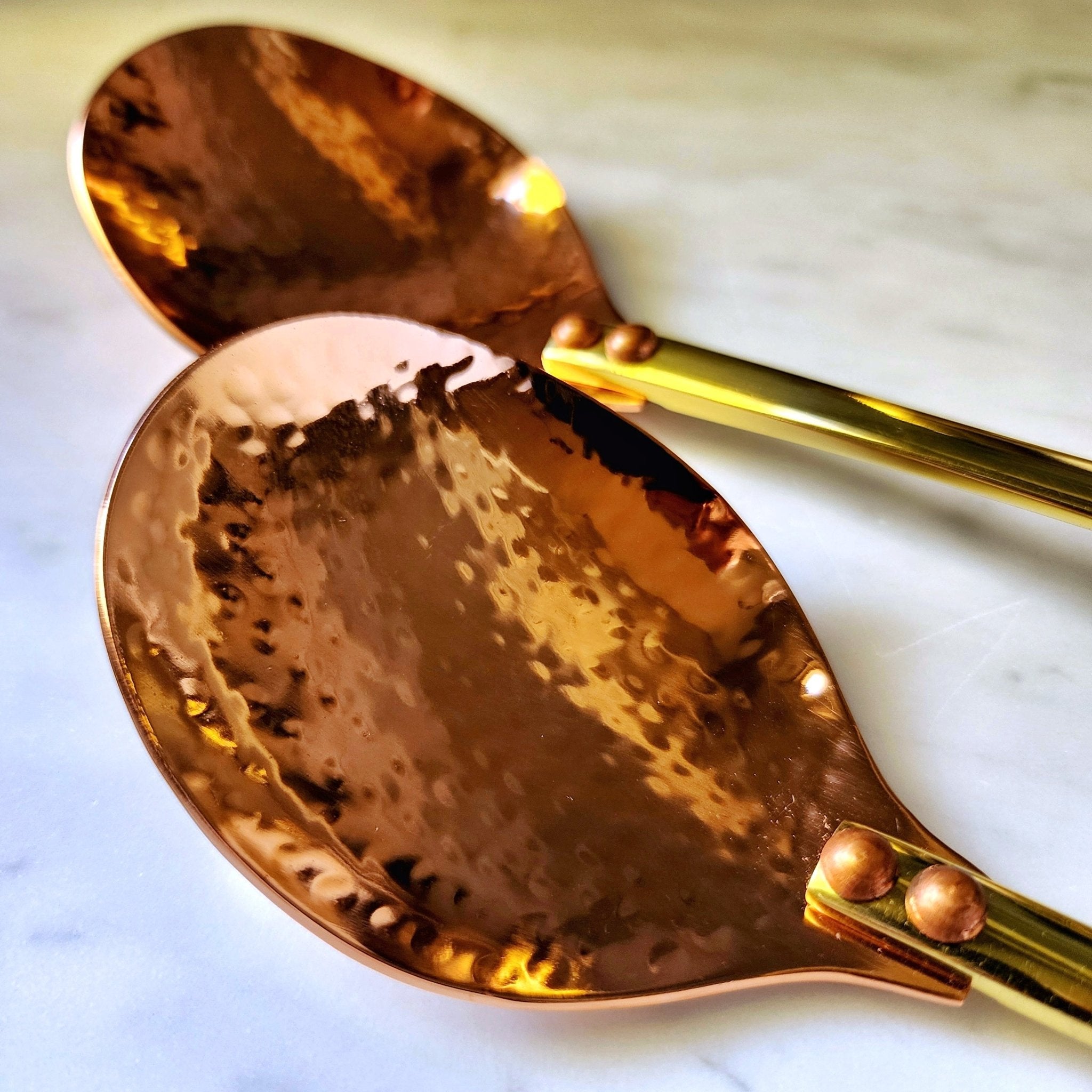 Set/ 2 Copper-Brass: Serving Spoons