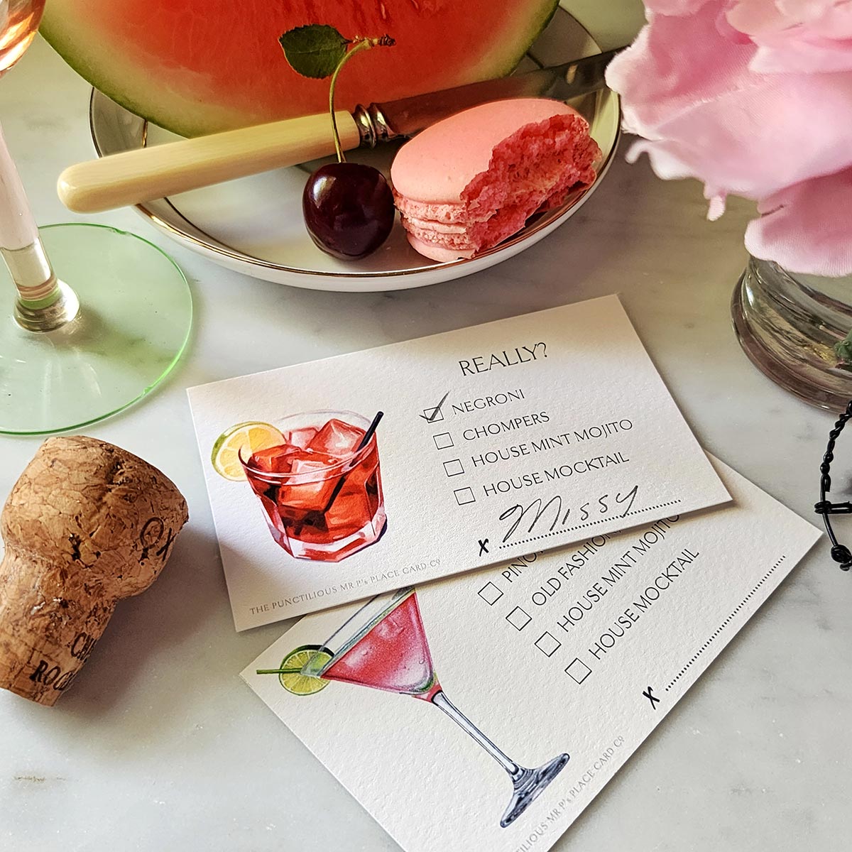 Set/ 12 Dessert & Cocktail Cards | Mr. P's Place Card Co.