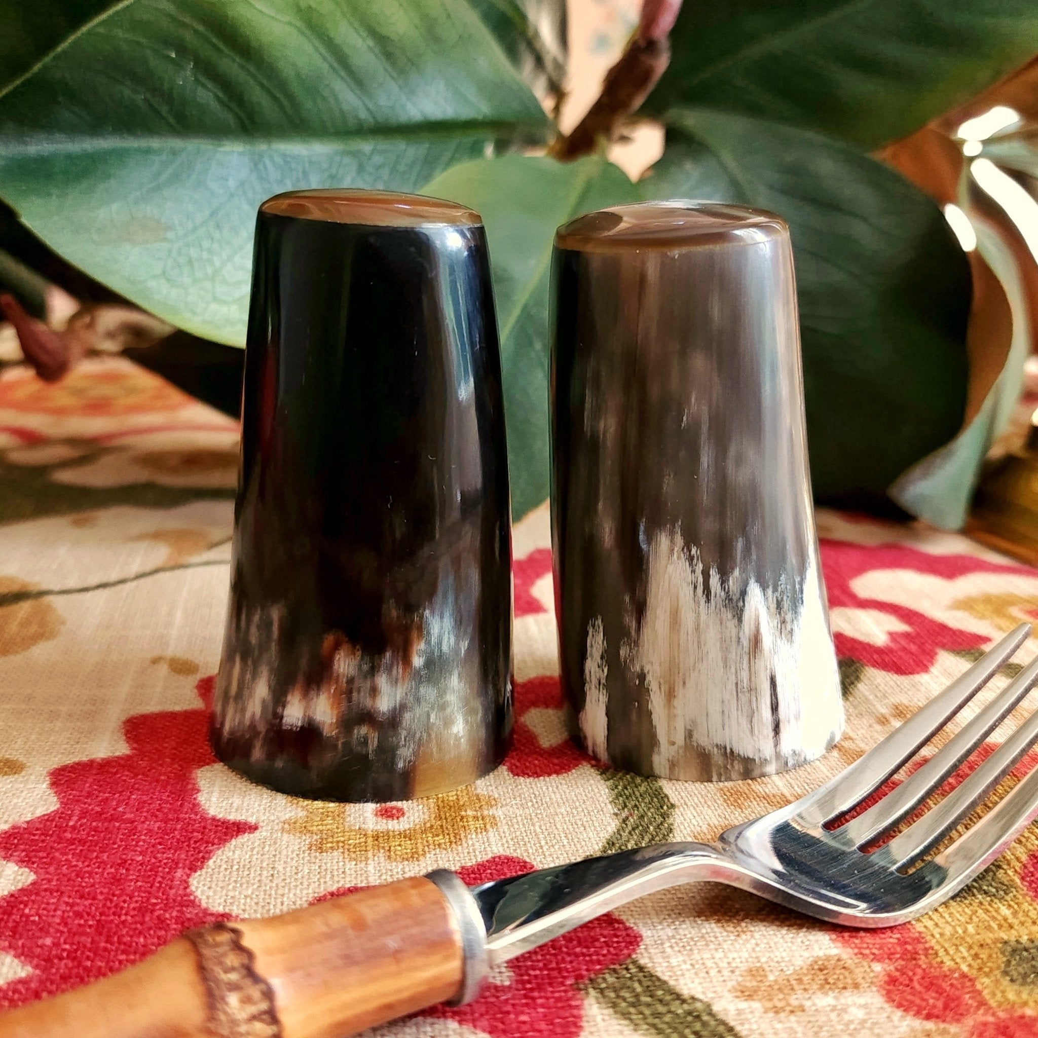 Set/ 2- Horn Salt & Pepper Shaker Set- Mr. P's Pantry