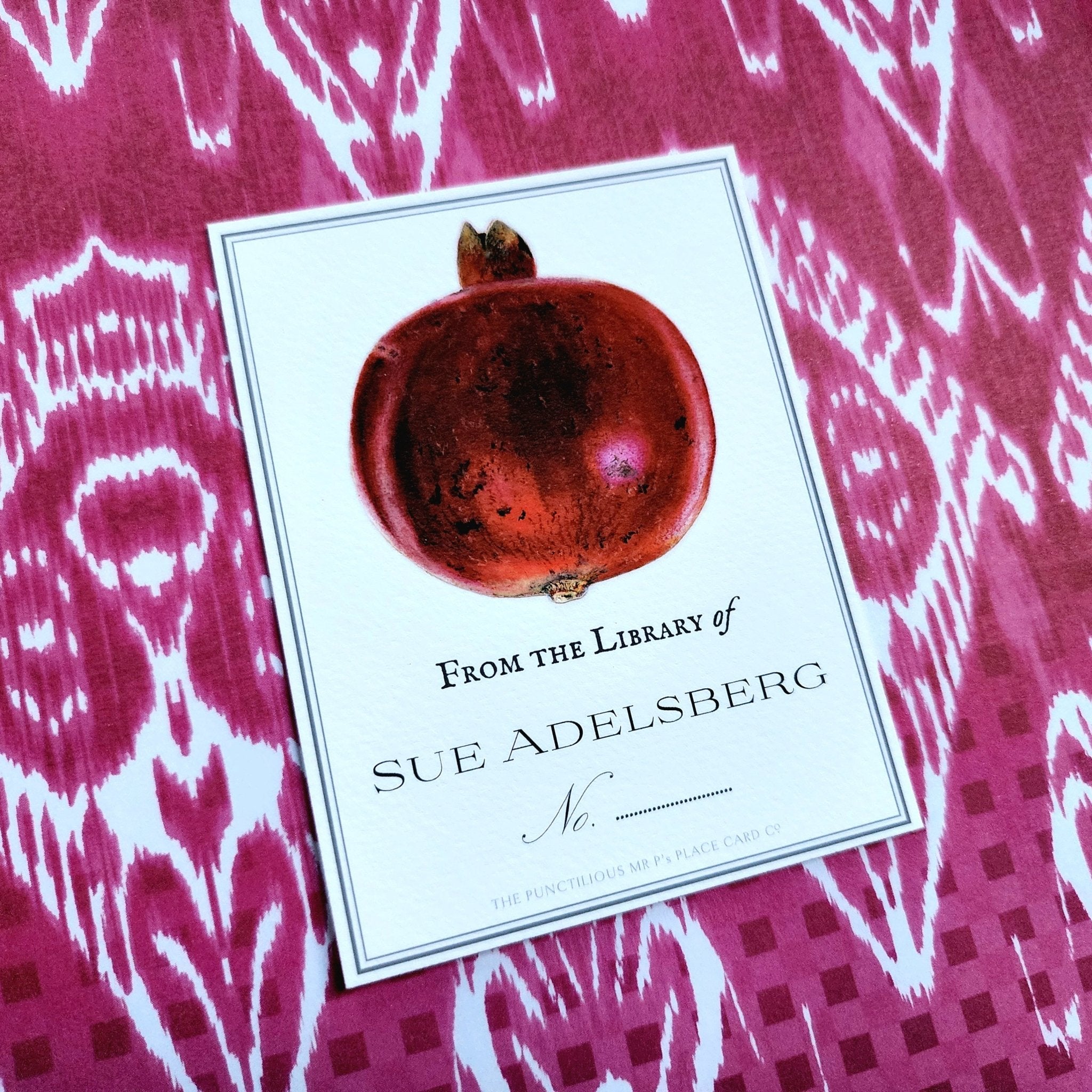S/12 Pomegranate Custom Bookplates for a private library