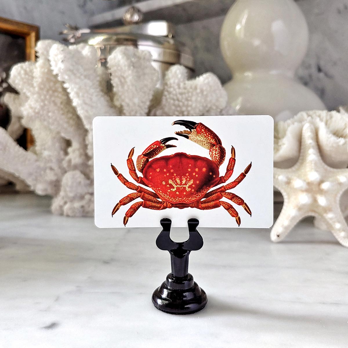 Set/ 8-16 Crab Coastal Nautical Themed custom place cards