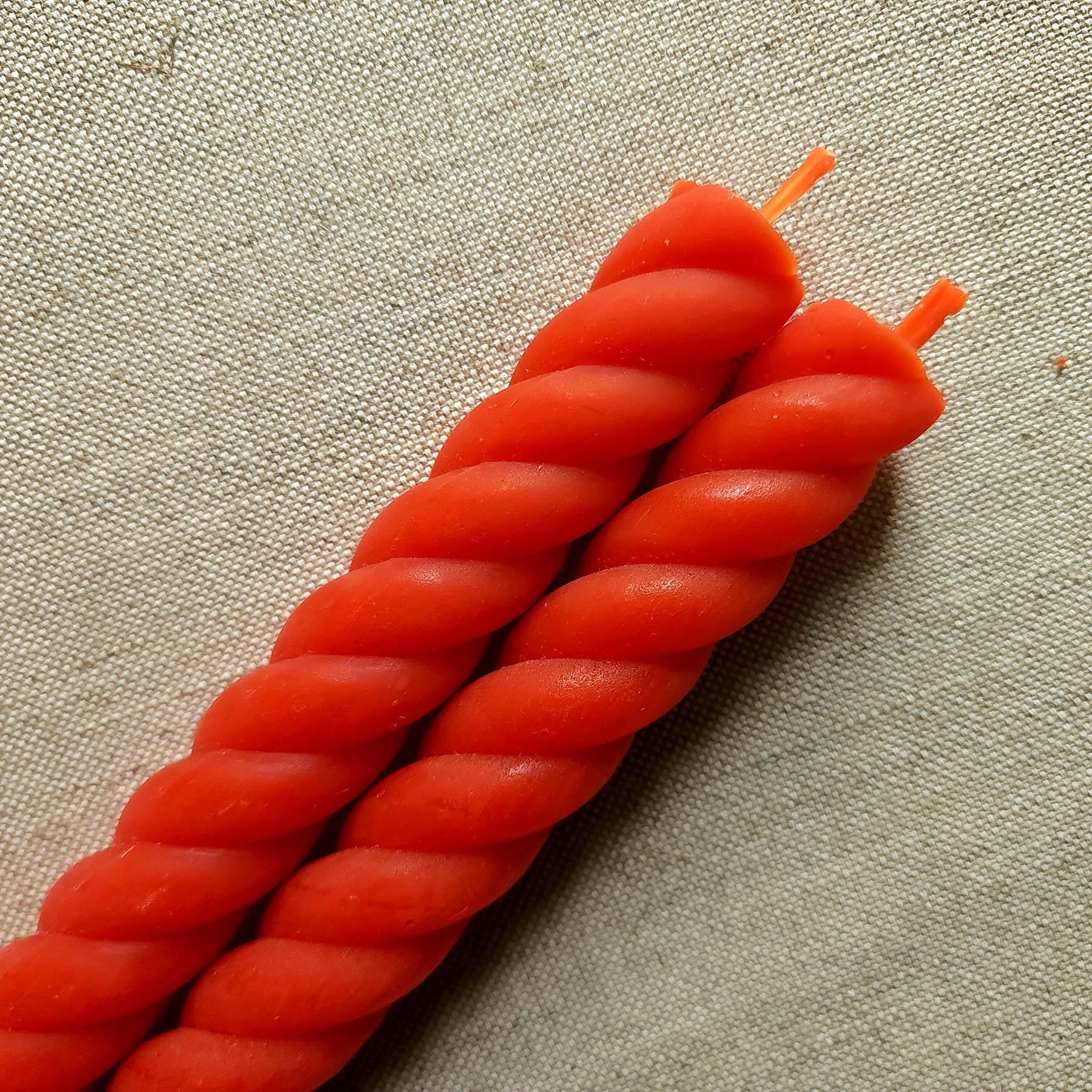 Set/ 2 Persimmon Rope Taper Candle | Mr. P's Place Card Co.