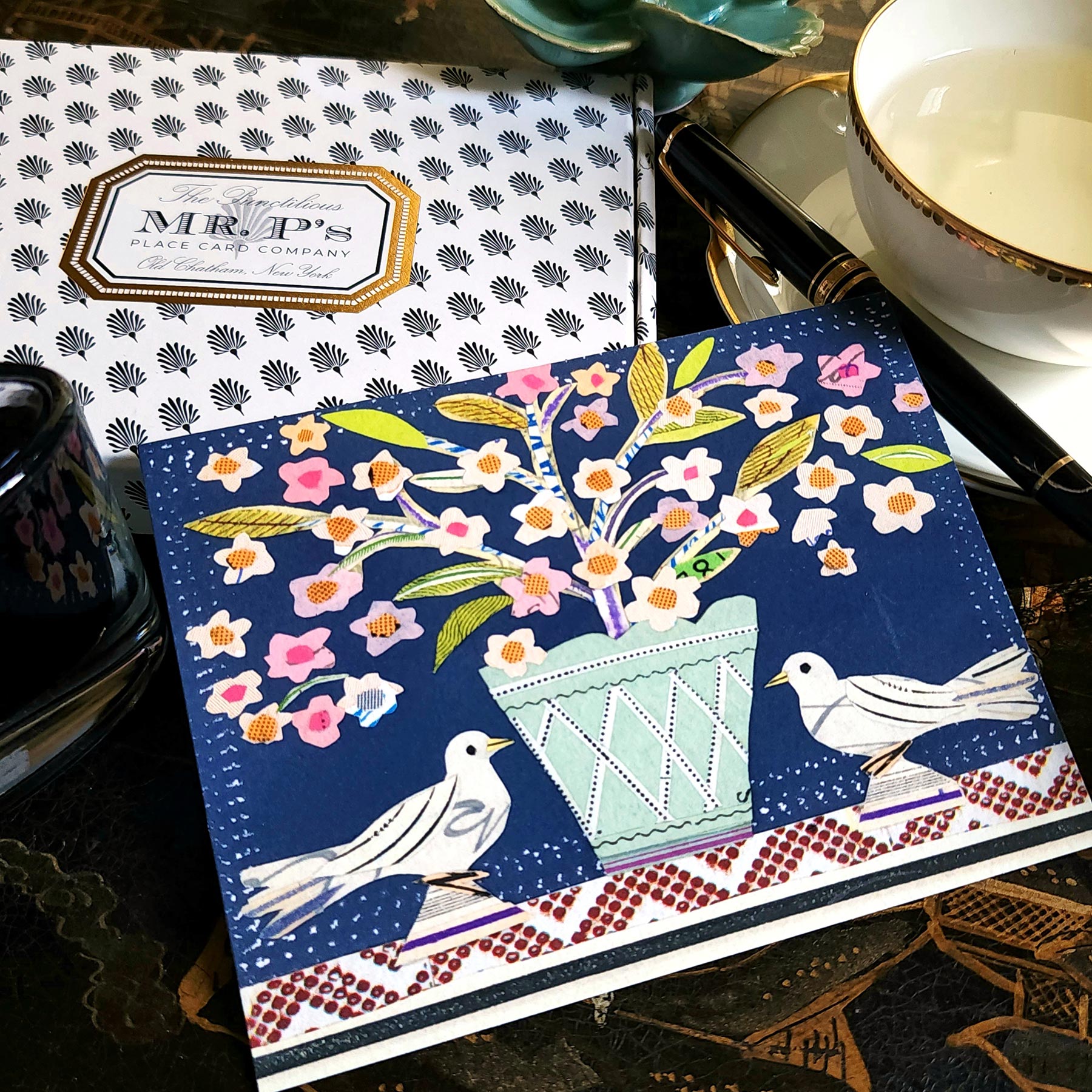 Set/ 12 Doves & Swans Custom Note Cards by Sarah V Battle