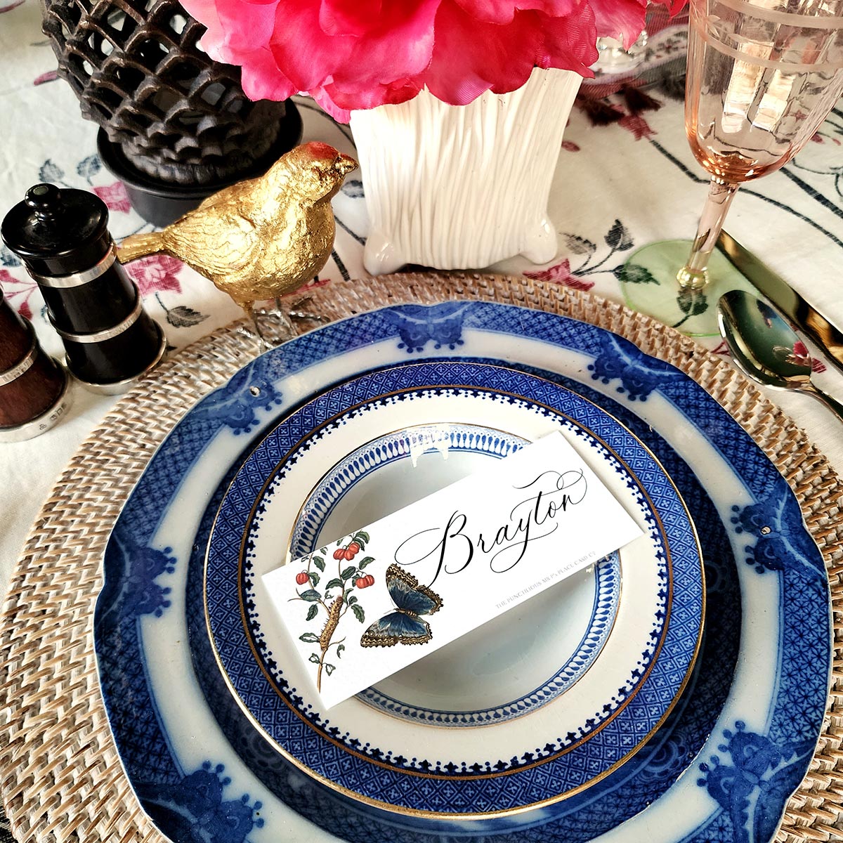 Set/16 Signs of Spring Butterflies Laydown Custom Place Card